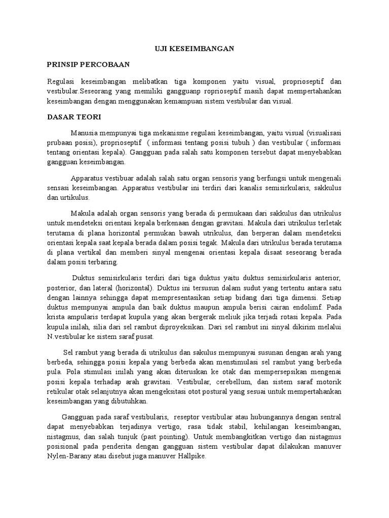 Uji Keseimbangan | PDF