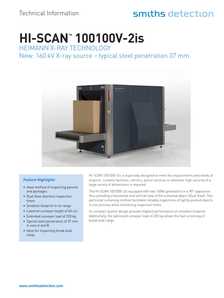 Hi-Scan 100100v-2is: Heimann X-Ray Technology New: 160 KV X-Ray Source ...