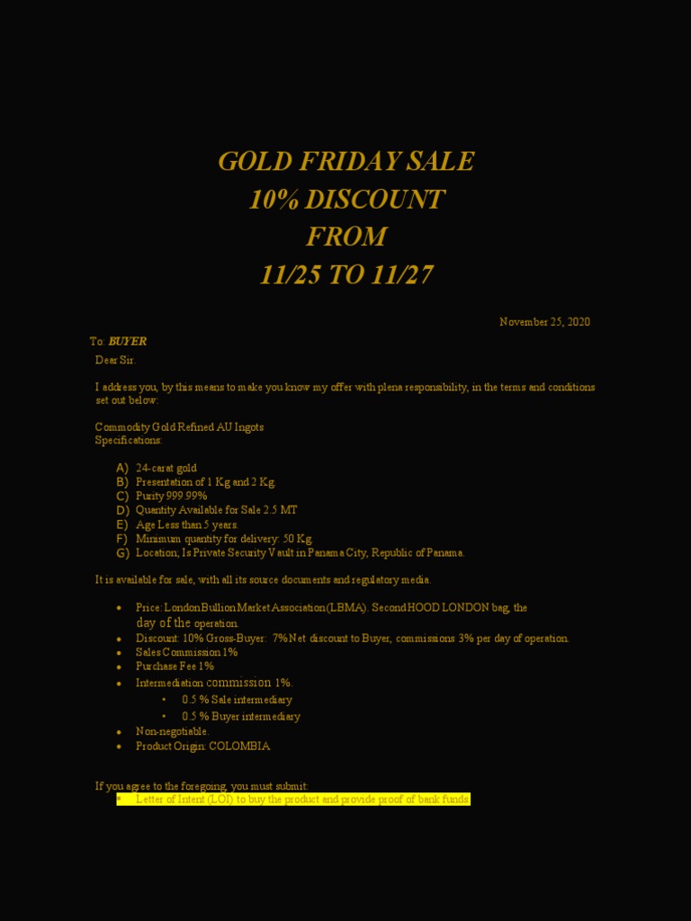 Gold Friday Offer | PDF | Sales | Payments