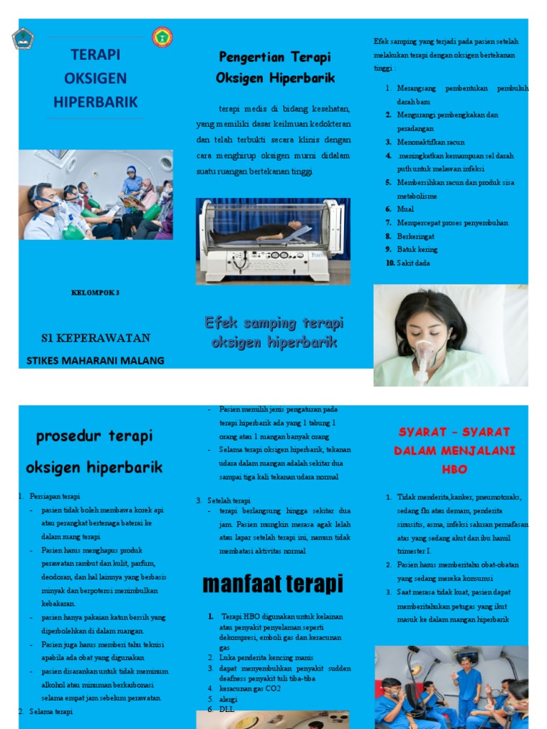 Leaflet Terapi Oksigen Hiperbarik | PDF