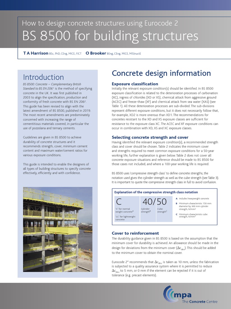 BS 8500 For Building Structures: Concrete Design Information | PDF ...