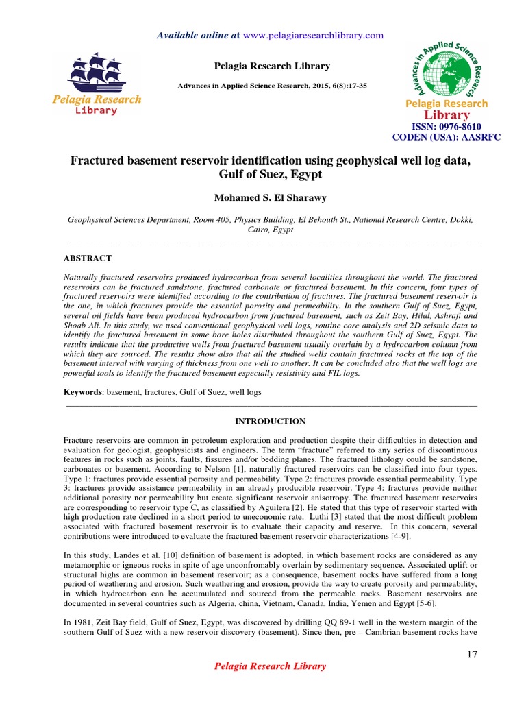 Fractured Basement Reservoir Identification Using Geophysical Well Log ...