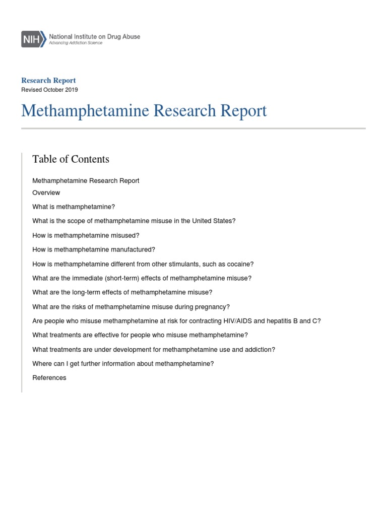 Methamphetamine Research Report | PDF | Methamphetamine | Stimulant