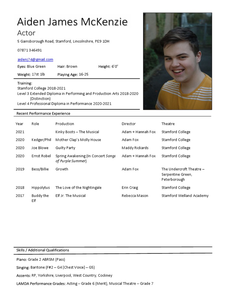 Performance CV - 3rd Draft | PDF