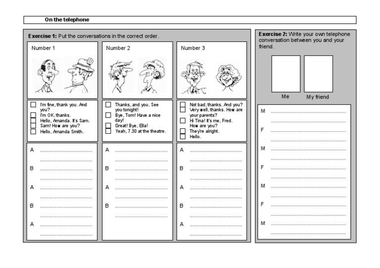 Telephone Conversation Exercises | PDF