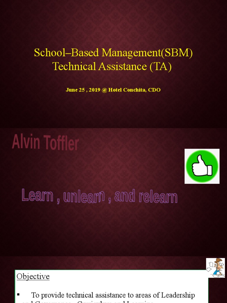 SBM Validation Process Overview | PDF | Educational Assessment | Curriculum