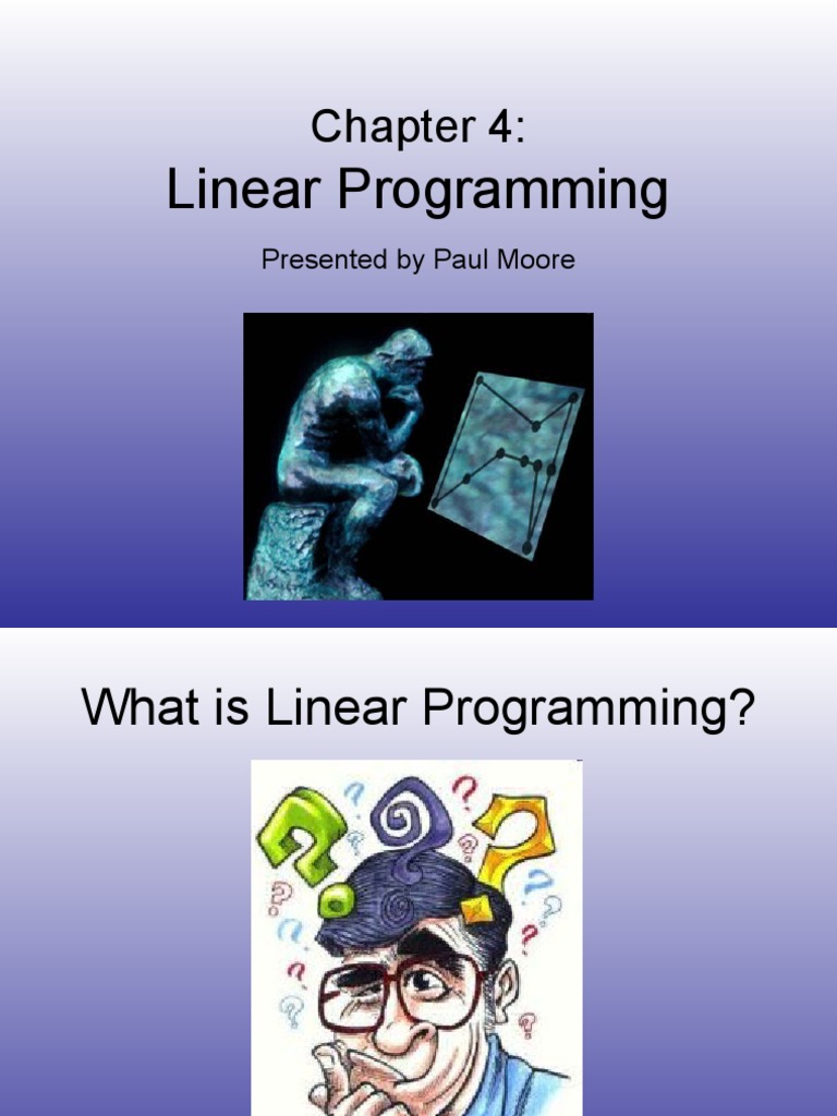 Chapter 4 Pdf Linear Programming Mathematical Optimization