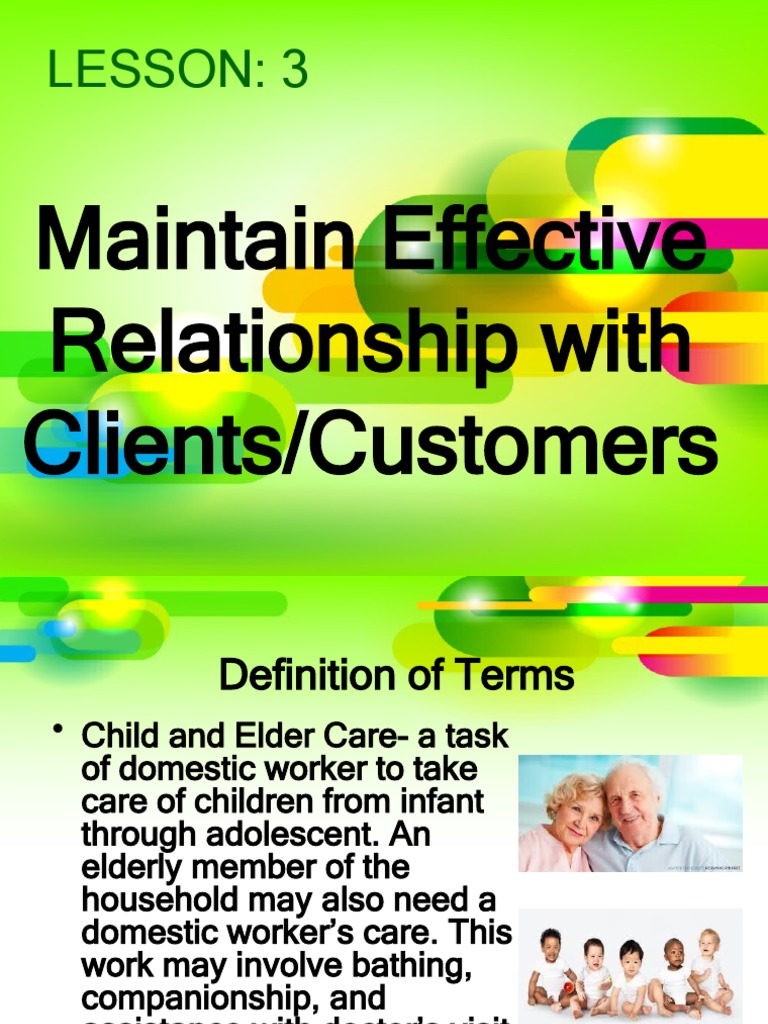 Lesson: 3: Maintain Effective Relationship With Clients/Customers | PDF ...