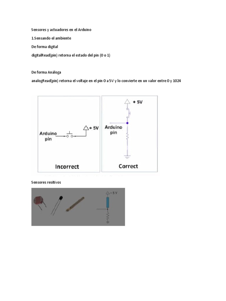Sensores y Actuadores en El Arduino | PDF | Ingeniería en ...