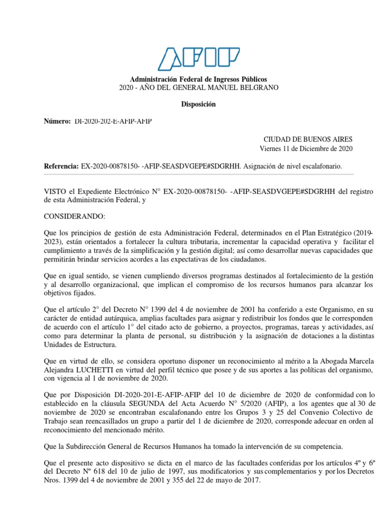 Disposición de La AFIP Sobre Marcela Luchetti | PDF | México | Gobierno