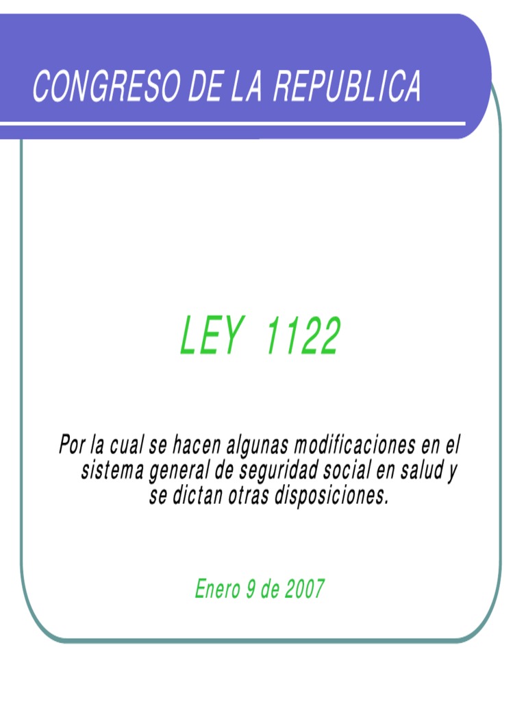 Presentacion LEY 1122 | PDF | Formas de gobierno | Comunidad andina