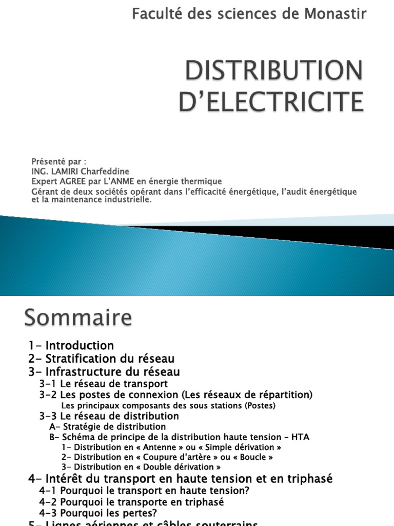 Distribution du courant électrique expliquée | PDF | Réseau électrique ...