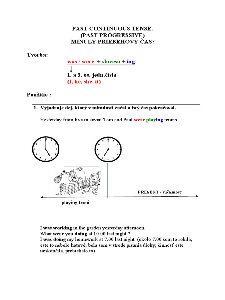 Past Continuous Tense | PDF
