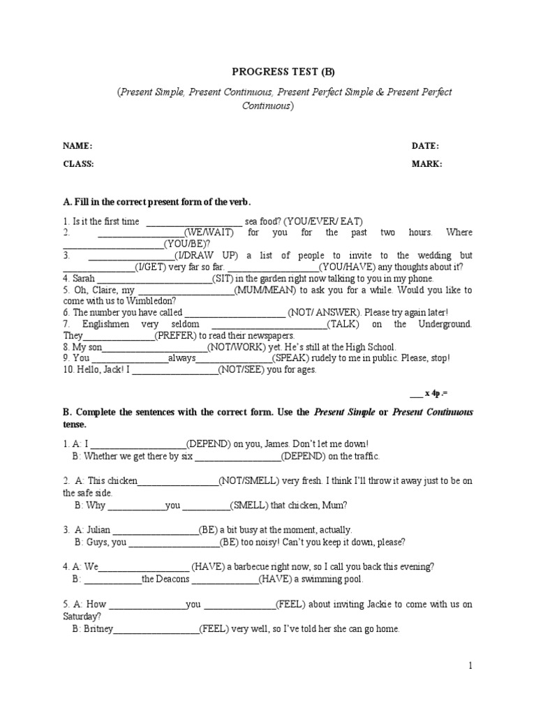 English Grammar Practice Test | PDF | Phrase | Grammatical Tense