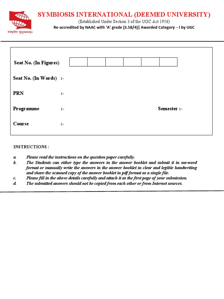 Answer Sheet Format | PDF