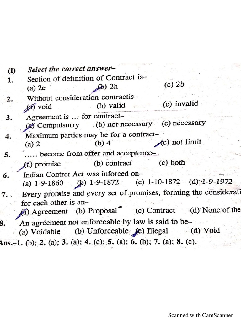 Business Law MCQs | PDF