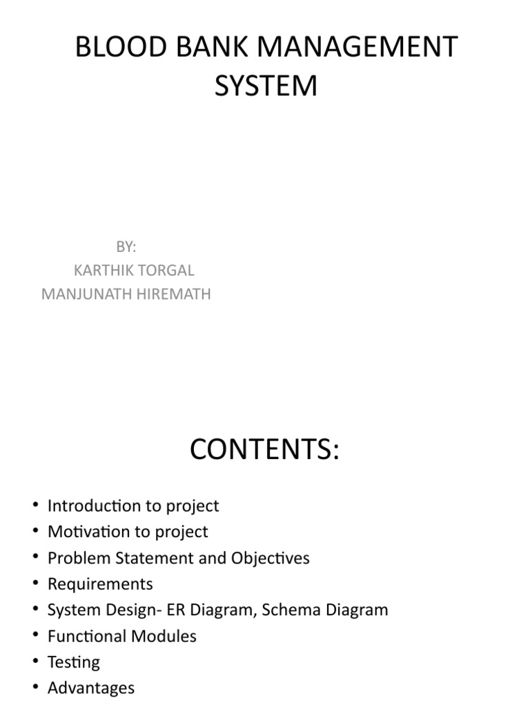 Blood Bank Management System | PDF | Software Testing | Unit Testing