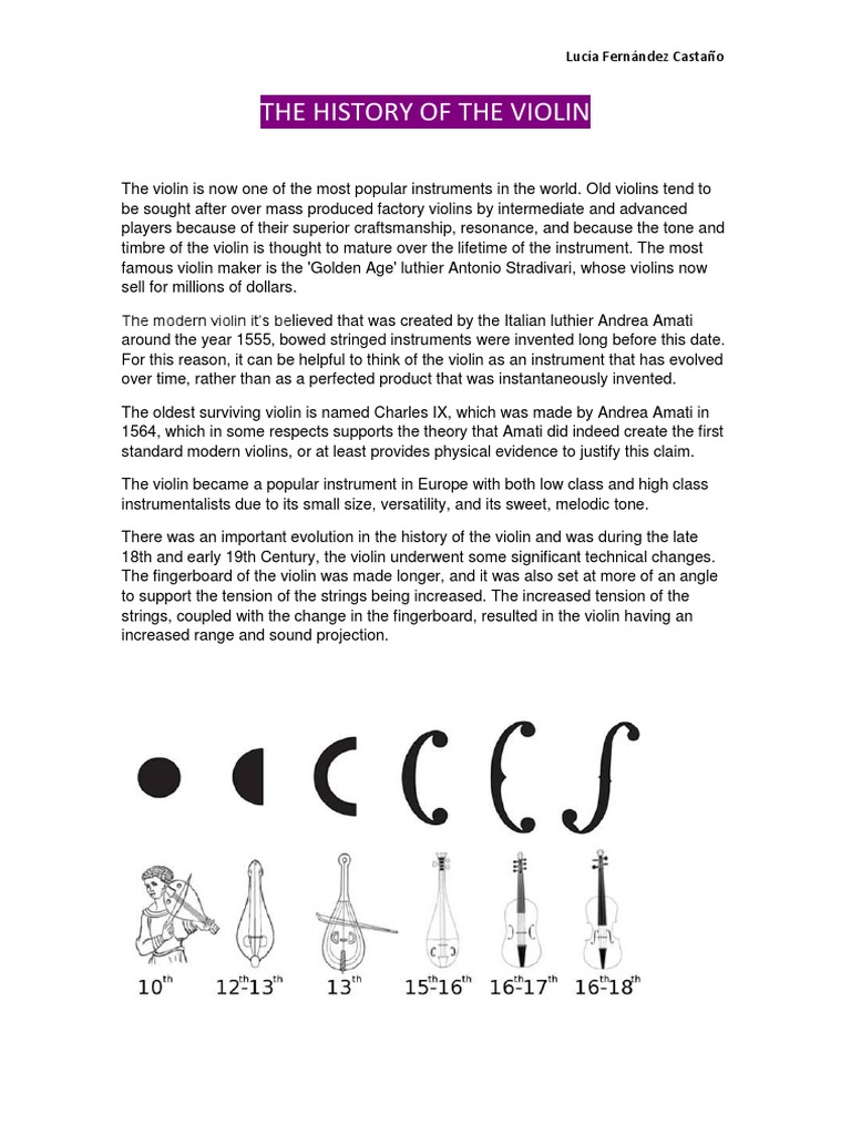 The History of The Violin | PDF | Violin | String Instruments