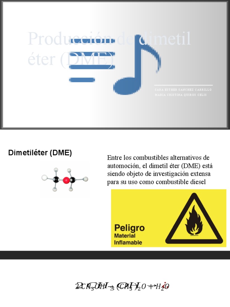 Producción de Dimetil Éter (DME) | PDF | Combustible alternativo ...