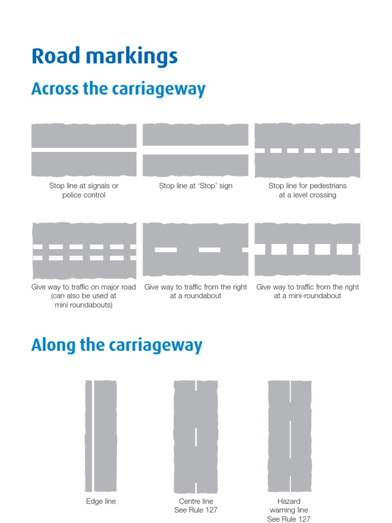 Road Markings | PDF | Road Transport | Land Transport