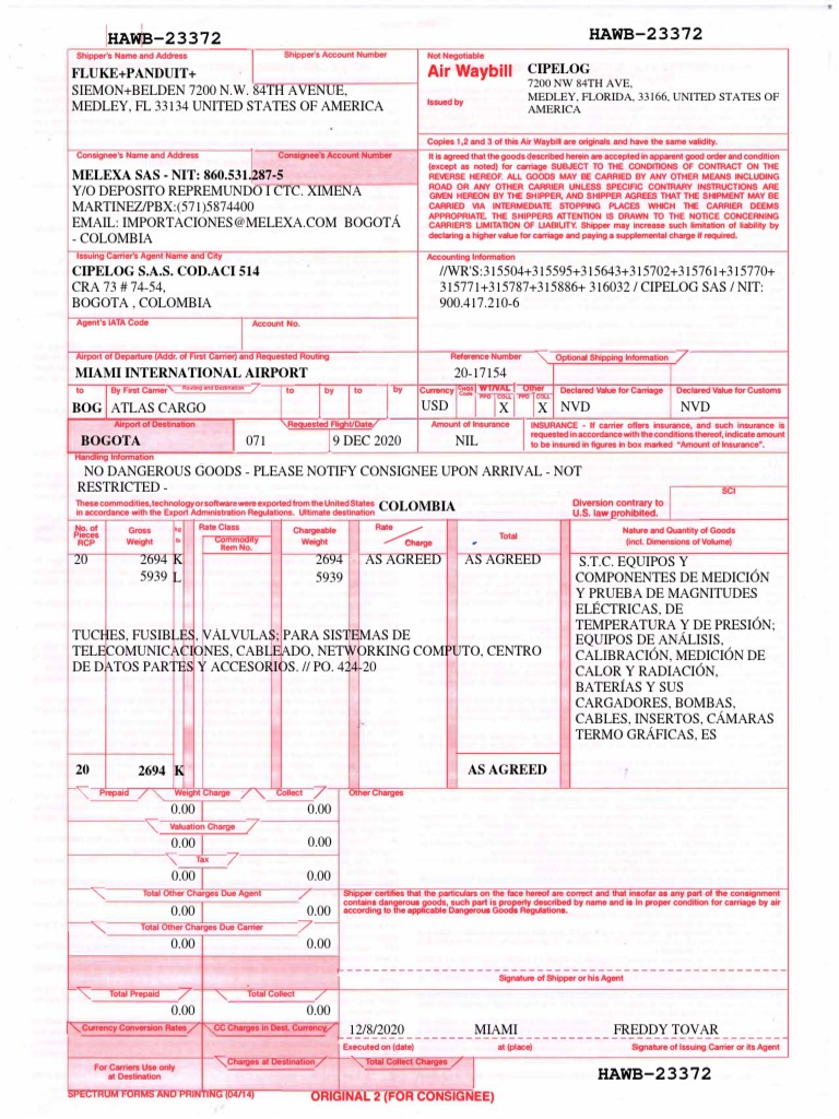 Hawb 23372 | PDF | Trade | Supply Chain Management
