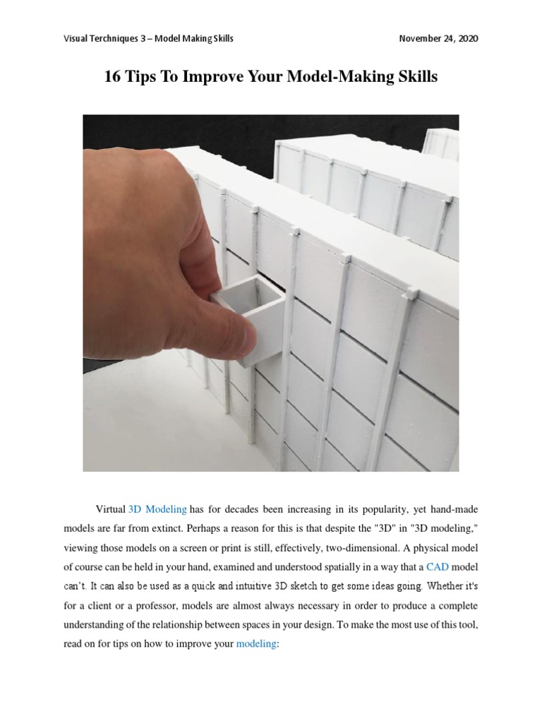 16 Tips To Improve Your Model-Making Skills | Download Free PDF | 3 D ...