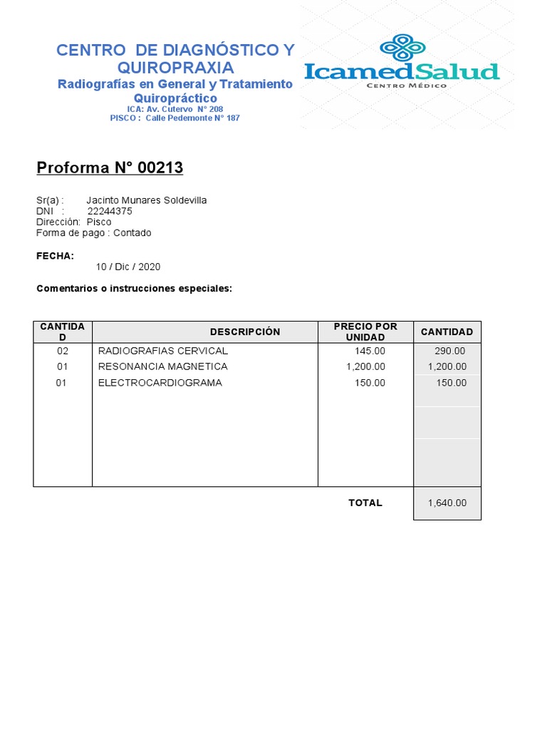 Proforma Clinica | PDF