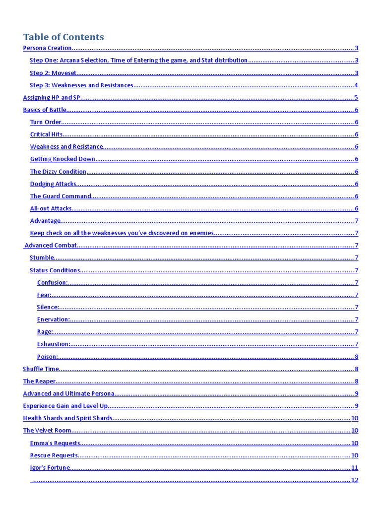 Persona Roleplay Rules and Guidelines PDF | PDF | Role Playing Games ...