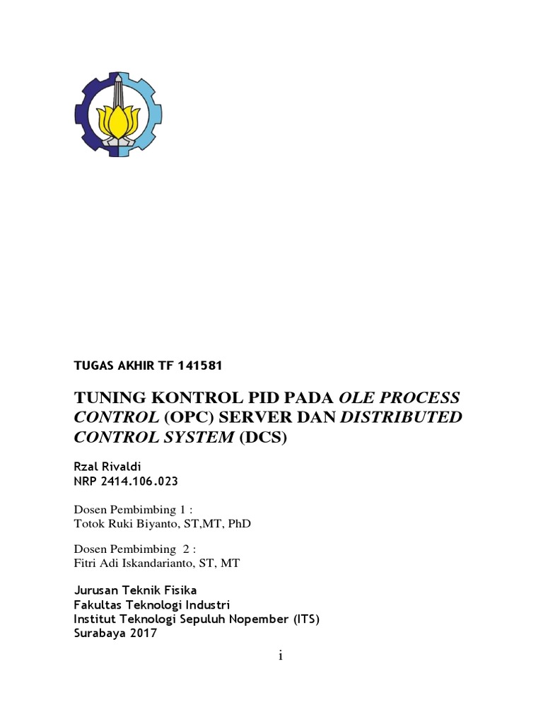 Tuning Kontrol Pid Pada Ole Process Control (Opc) Server Dan Distributed Co | PDF