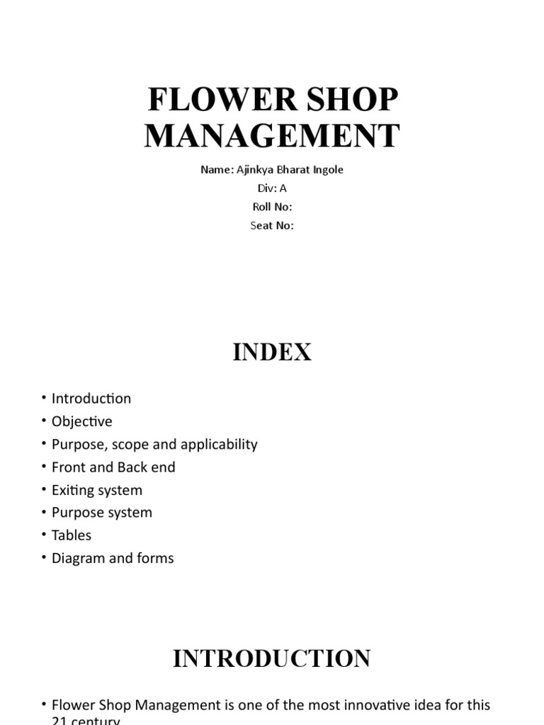 Flowershop Management System | PDF | Websites | Usability