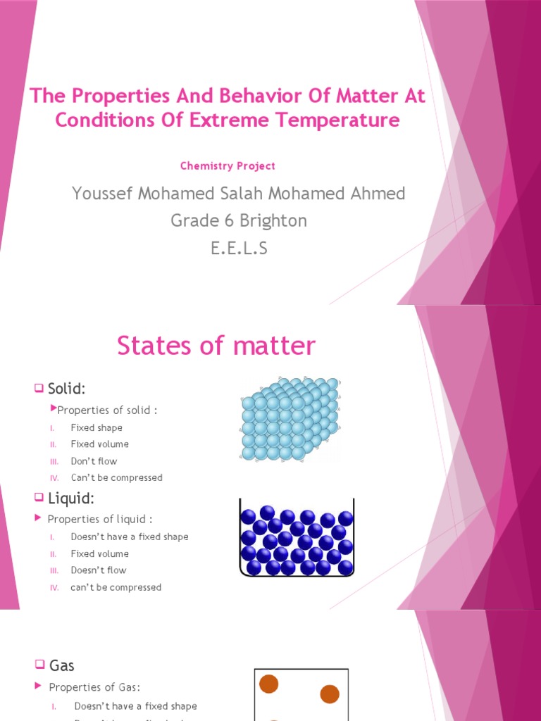 The Properties and Behavior of Matter at Conditions | PDF | Liquids | Gases