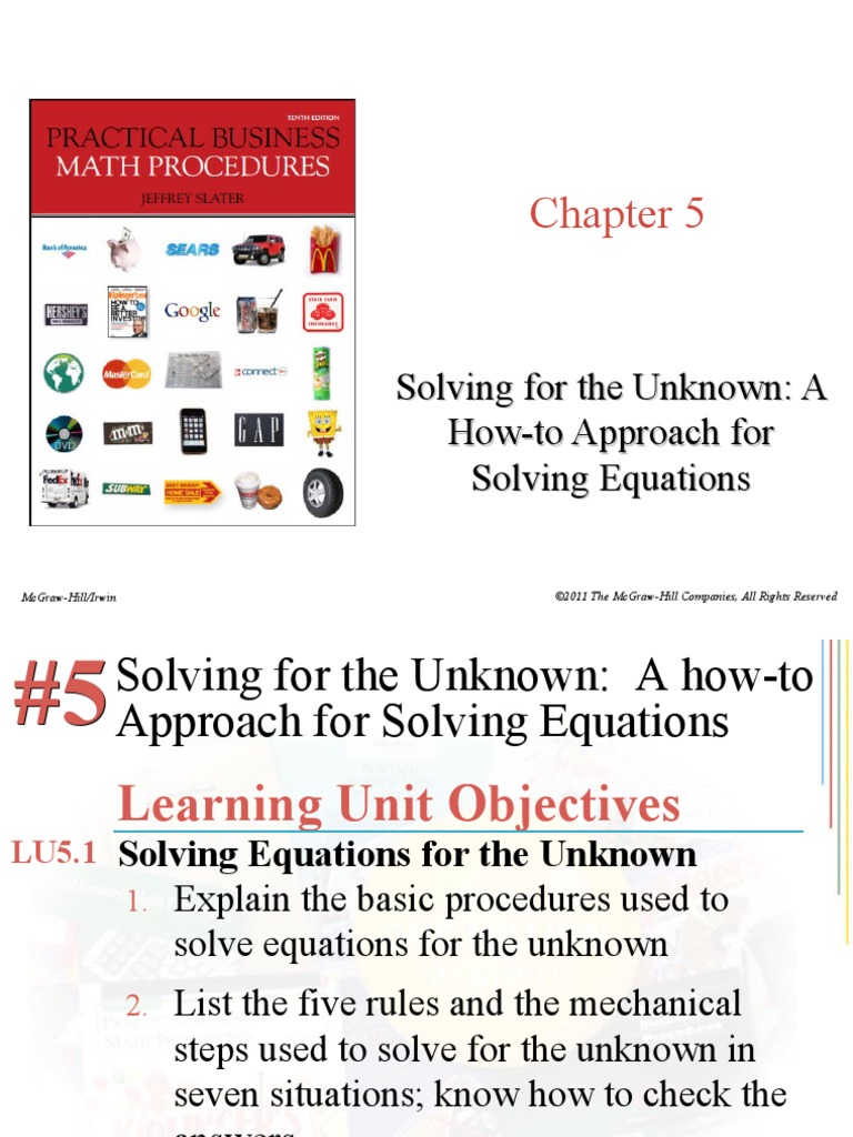 Solving For The Unknown: A How-To Approach For Solving Equations | PDF ...