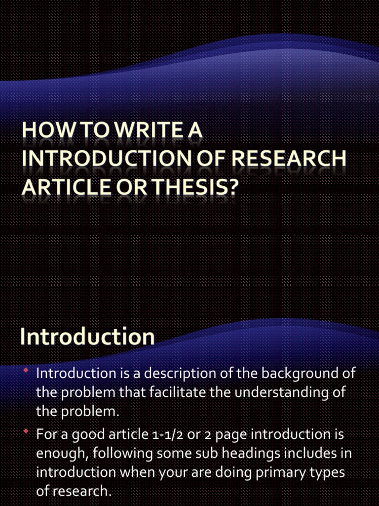 How To Write A Introduction (1) 123 | PDF