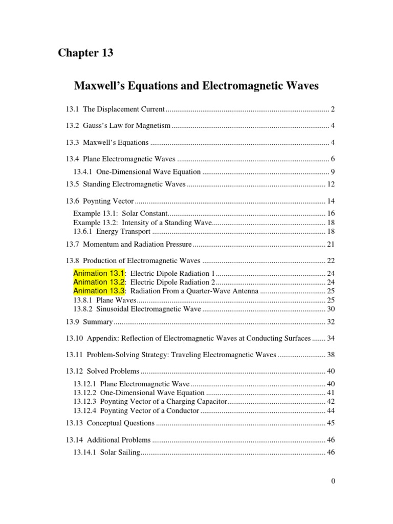 Ch13-Maxwell's Equations and Electromagnetic Waves | PDF ...