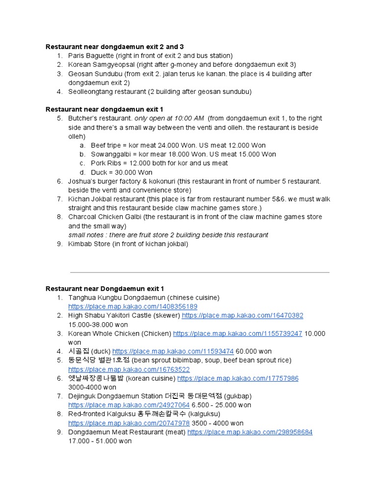 Restaurant Near Dongdaemun Exit 2 and 3: Small Notes: There Are Fruit ...