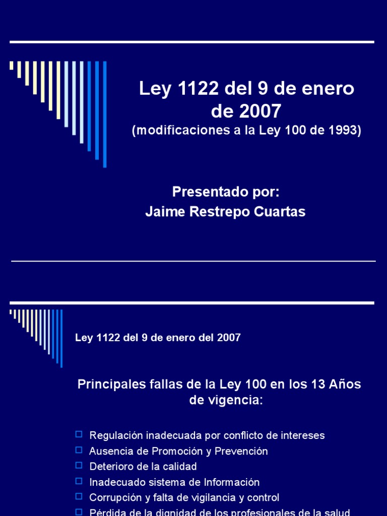 Colombia: Ley 1122 de 2007 | PDF | Business