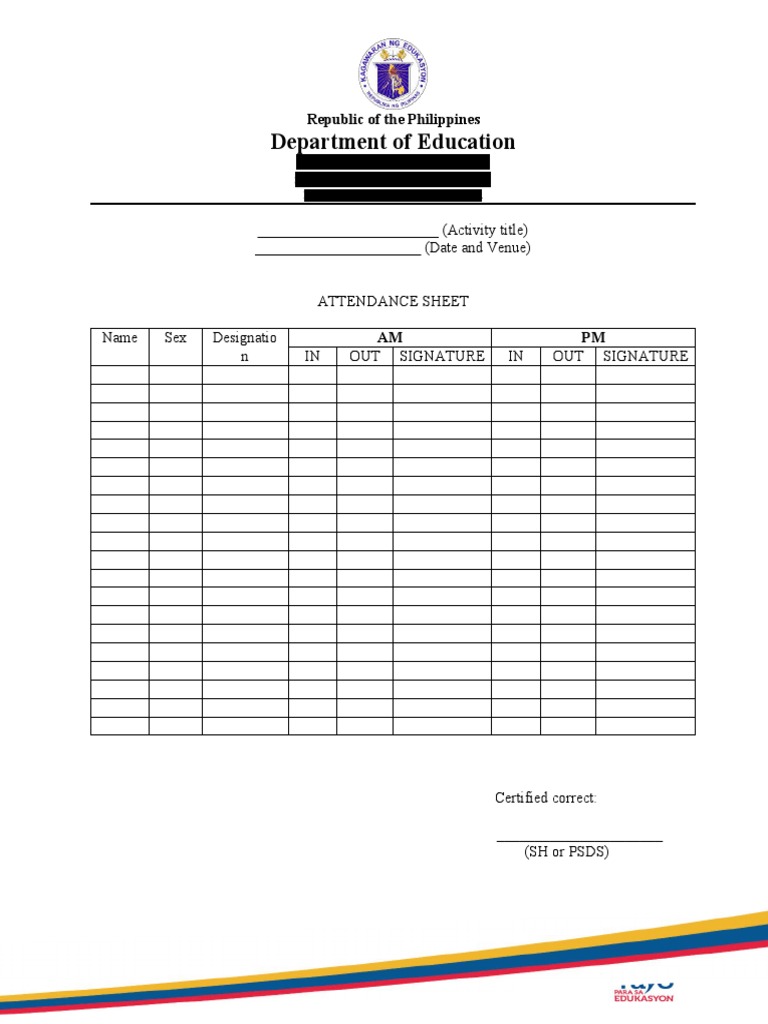 Department of Education: - (Activity Title) - (Date and Venue) | PDF