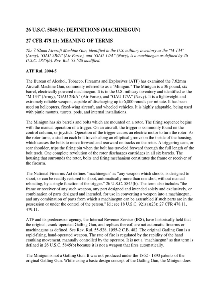 2004 5 Minigun Ruling | PDF | Machine Gun | Firearms