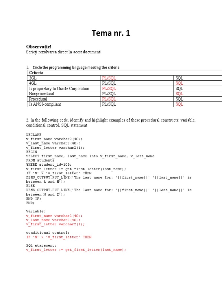 BDII Tema01-Rez | PDF | Pl/Sql | Sql
