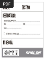 Rotulo Shalom Peru Lima PDF | PDF