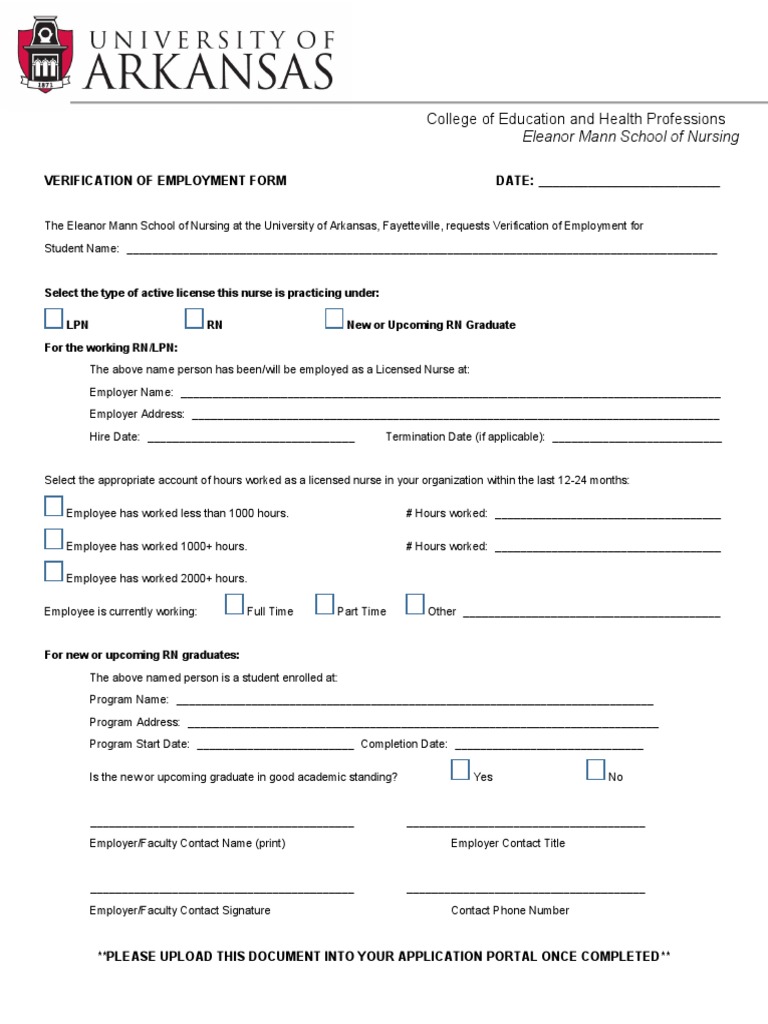VOE Form - Application | Download Free PDF | Adulthood | Nursing