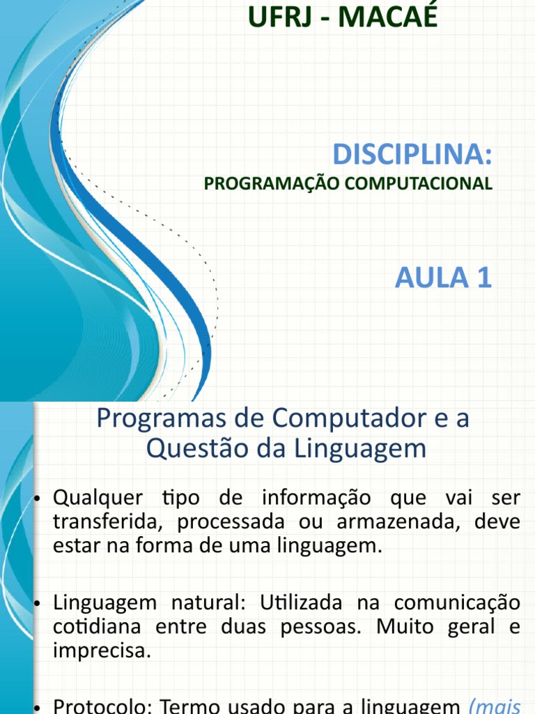 Introdução aos conceitos básicos de programação: linguagens, compilação ...