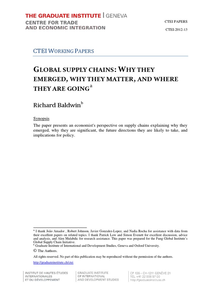 Global Supply Chains PDF | PDF | Globalization | Industrial Revolution