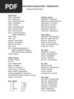 Basic Karate Terminology: This List Is Divided Into General Terms ...