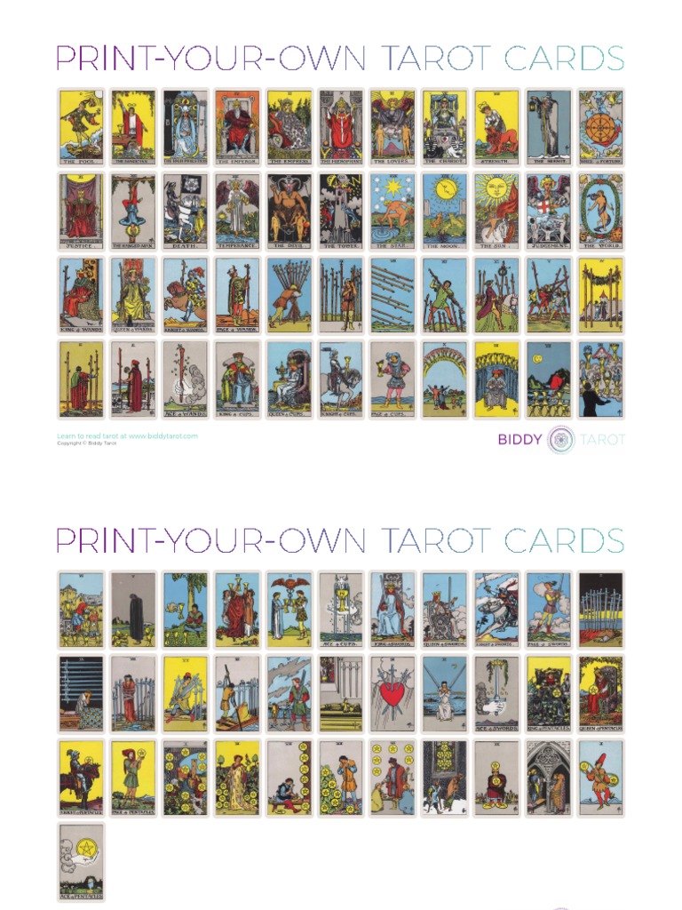Print Your Own Tarot Cards Copyright Biddy Tarot Print Your Own Tarot ...