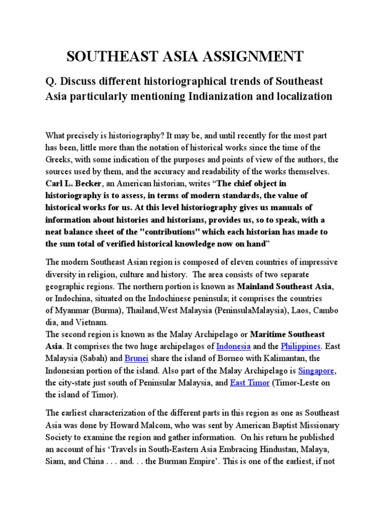 Historiographical Trends in Southeast Asia | PDF | Southeast Asia | Science