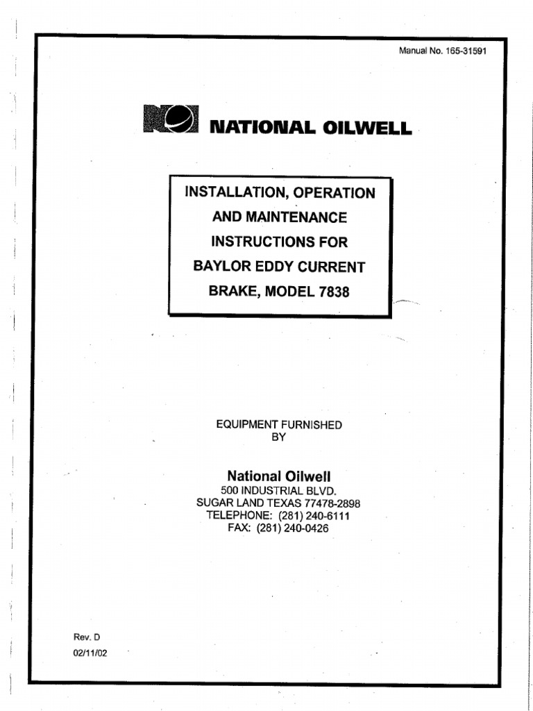 National Oilwell: Installation, Operation and Maintenance Instructions ...