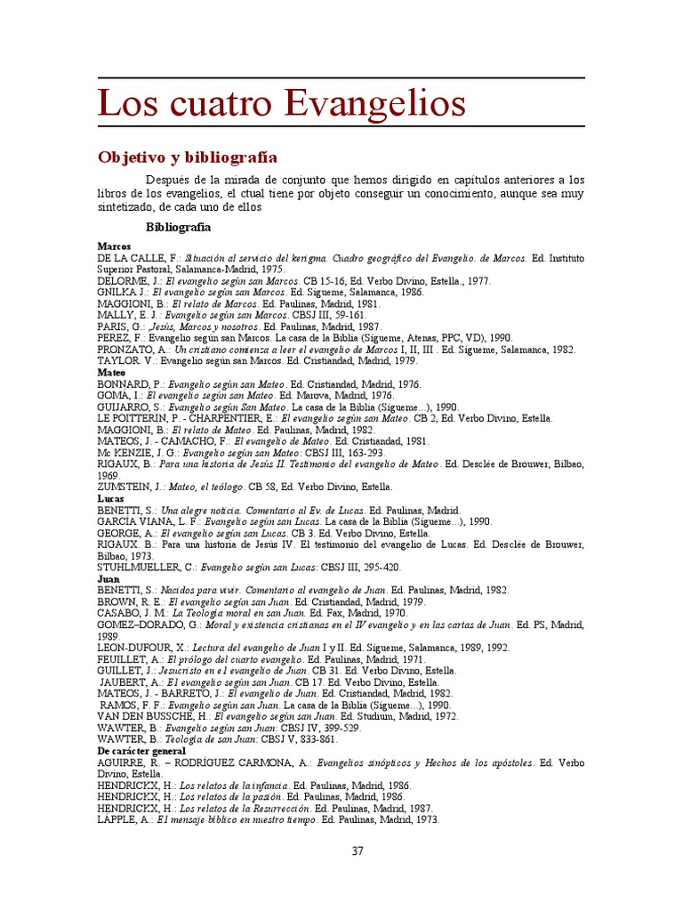 Los Cuatro Evangelios | PDF | Juan el apóstol | Evangelio de Marcos