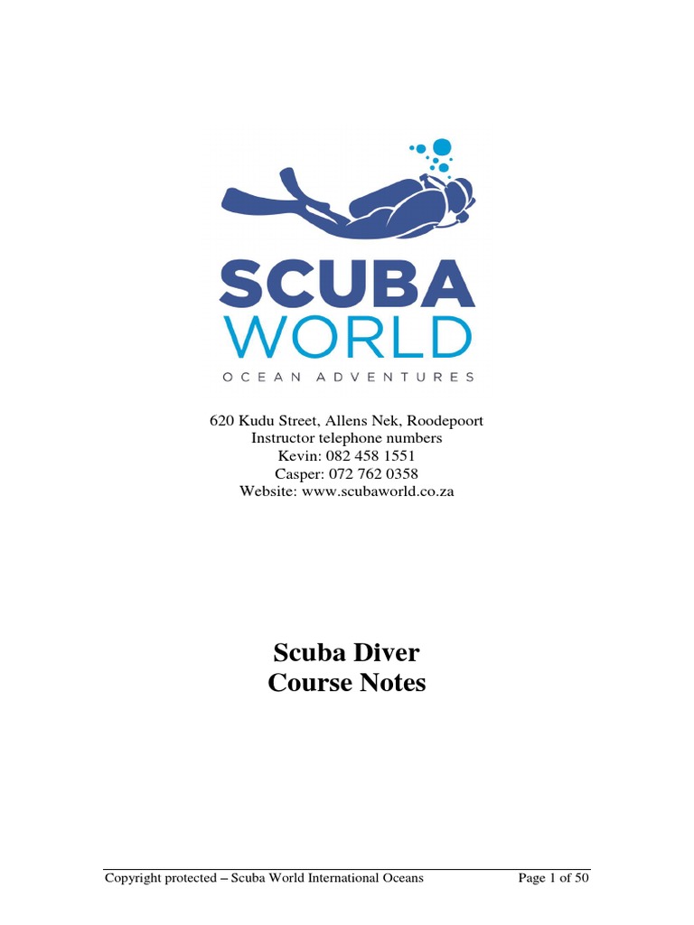 Naui Scuba Diver Course | PDF | Scuba Diving | Underwater Diving