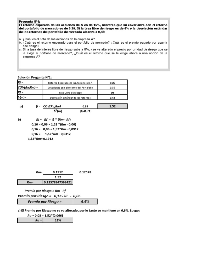 Cálculo de CAPM y Beta en Excel | PDF | Compartir (Finanzas) | Deuda